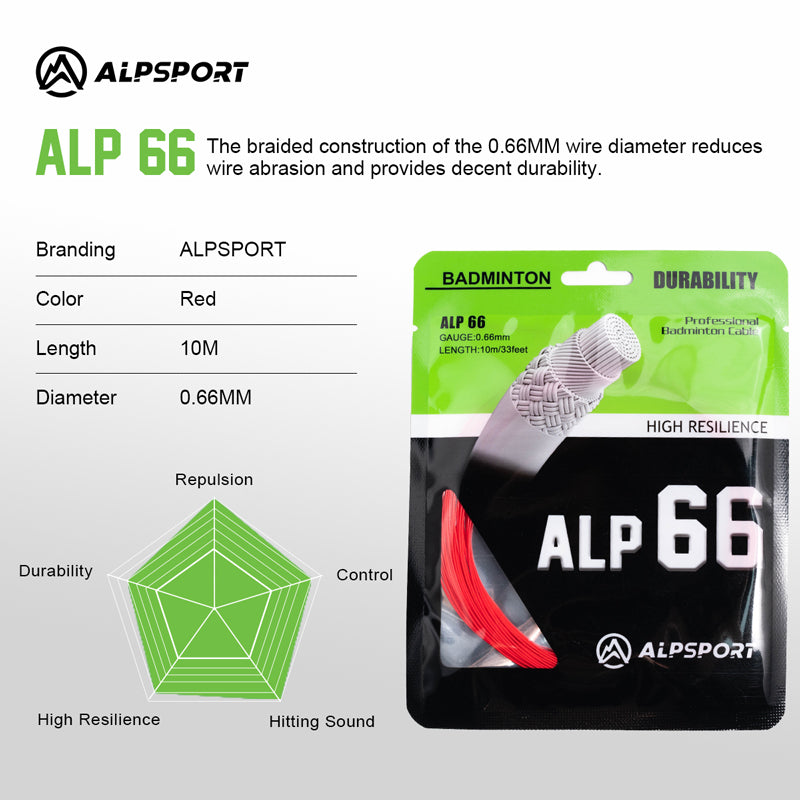 ALPSPORT 0.66MM Max 28lbs BADMINTON RACKET STRING-66 | ALP-SPORT