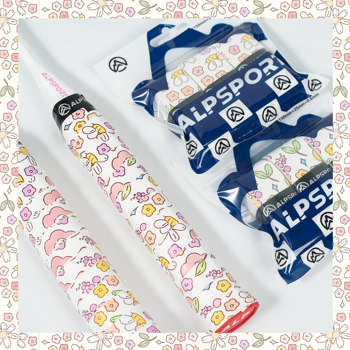 ALPSPORT FLOWERS RACKET GRIP TAPE 3PCS | ALP-SPORT