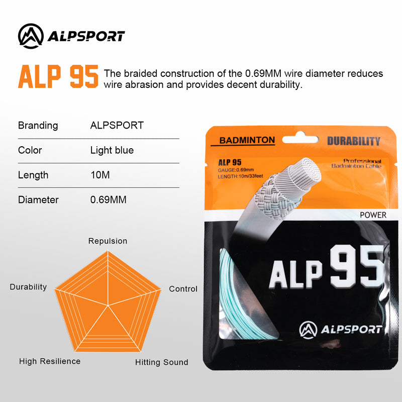 ALPSPORT 0.69MM Max 34lbs BADMINTON RACKET STRING-95 | ALP-SPORT