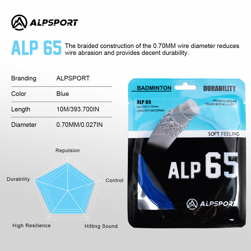 ALPSPORT 0.70MM Max 28lbs BADMINTON RACKET STRING-65 | ALP-SPORT